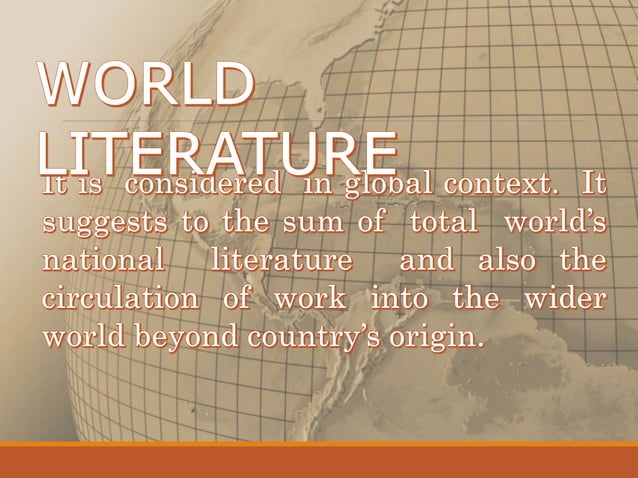 WORLD LITERATURE: A Brief Introduction | PPTX