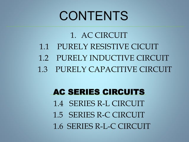 Single phase AC circuits | PPTX | Chemistry | Science