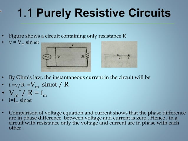 Single phase AC circuits | PPTX | Chemistry | Science