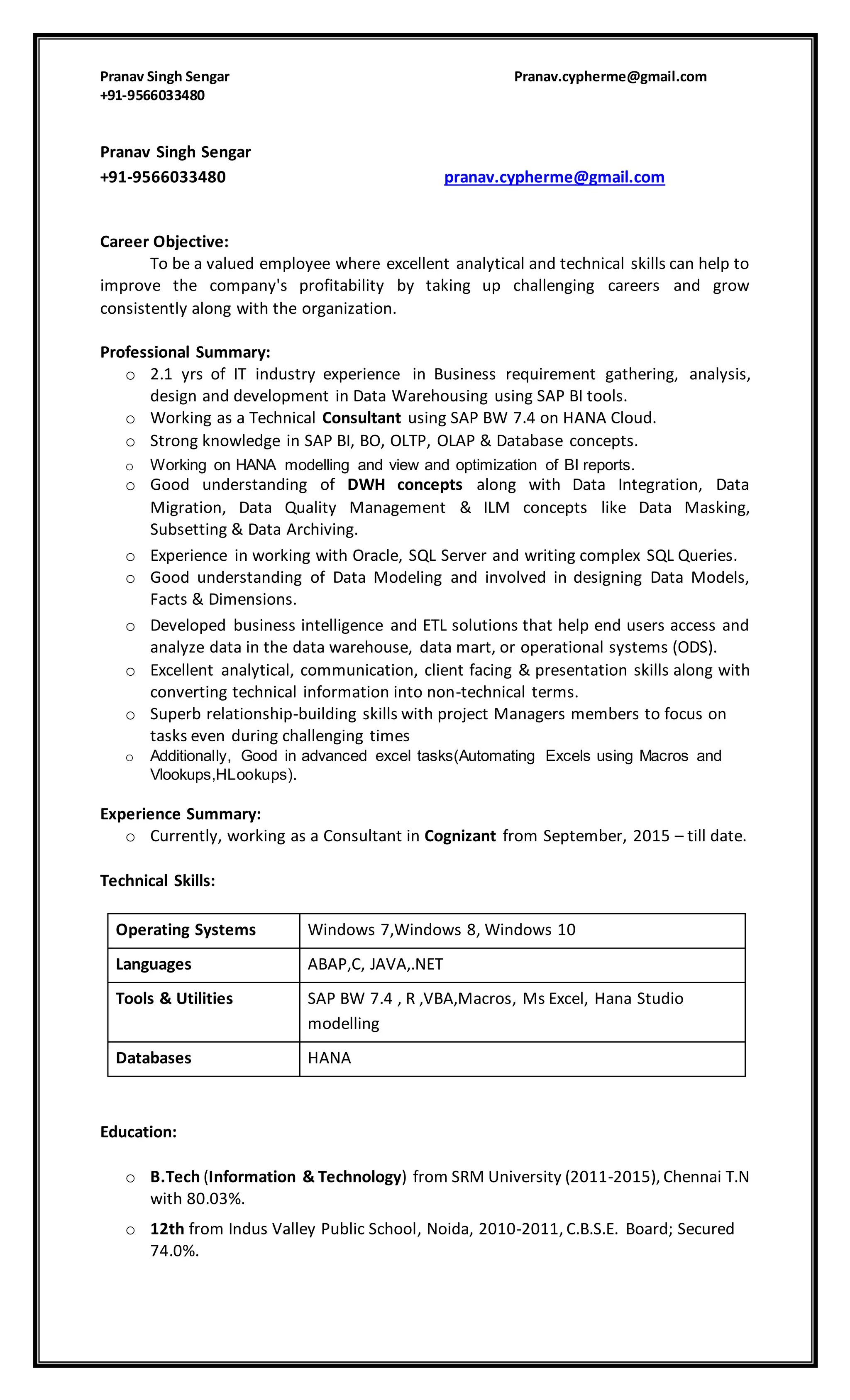 Pranav resume | DOCX