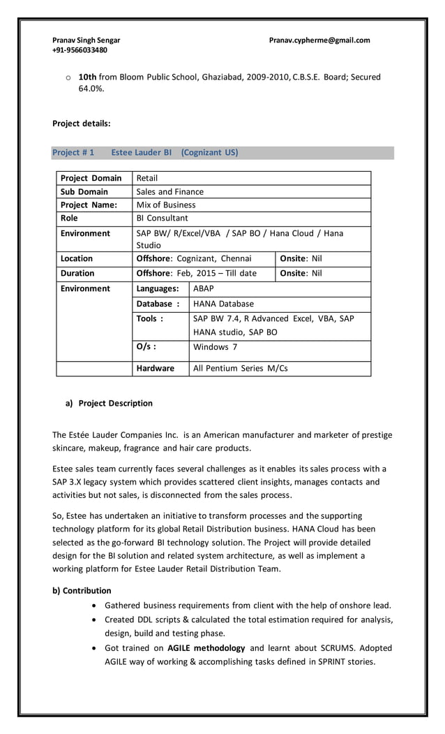 Pranav resume | DOCX | Databases | Computer Software and Applications