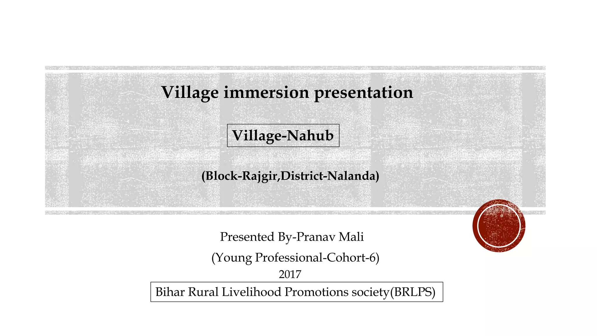 Jeevika Village immersion programme | PPTX
