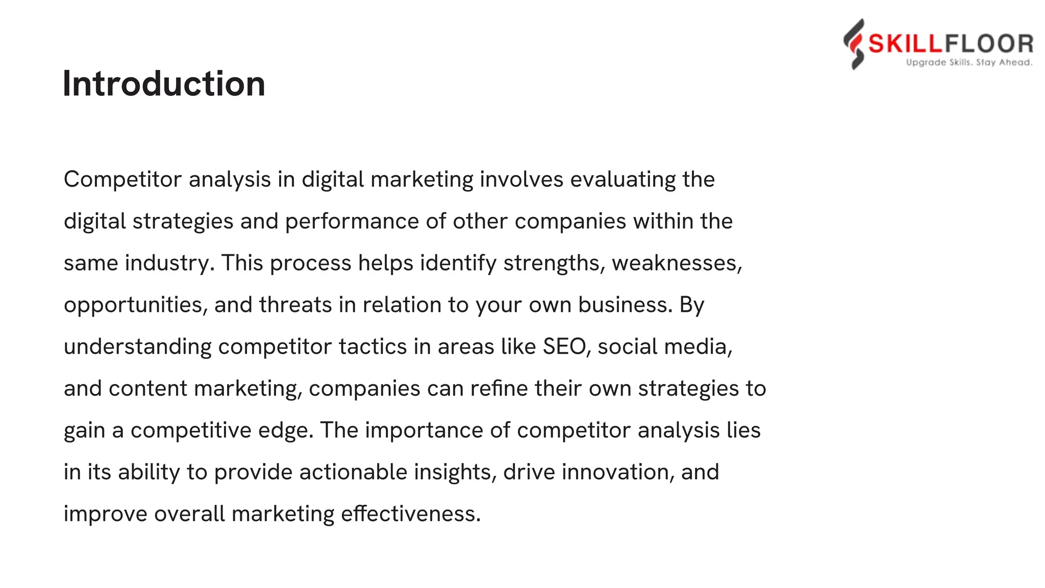 Competitor Analysis in Digital Marketing | Skillfloor | PPT