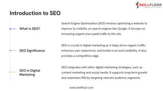 Role of SEO in Digital Marketing - SkillFloor | PPT