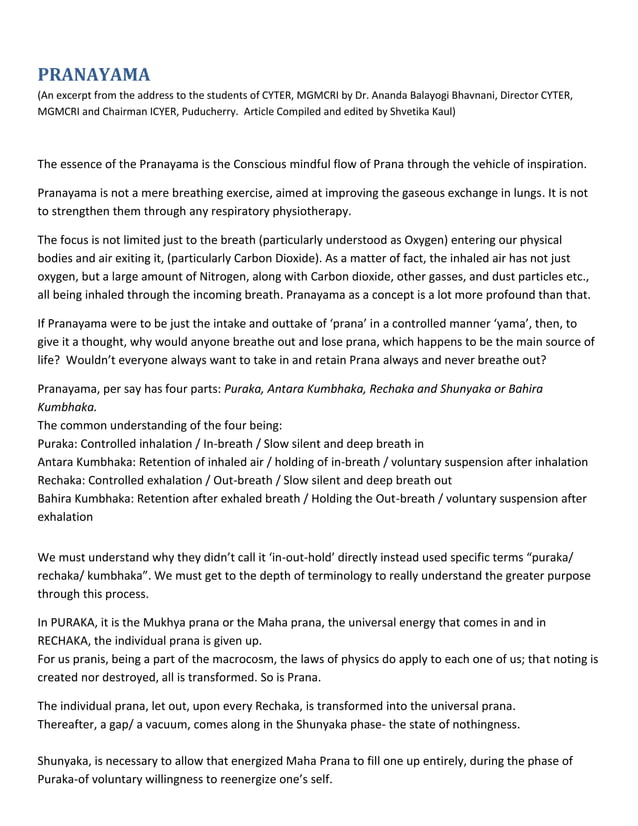 Pranayama | PDF