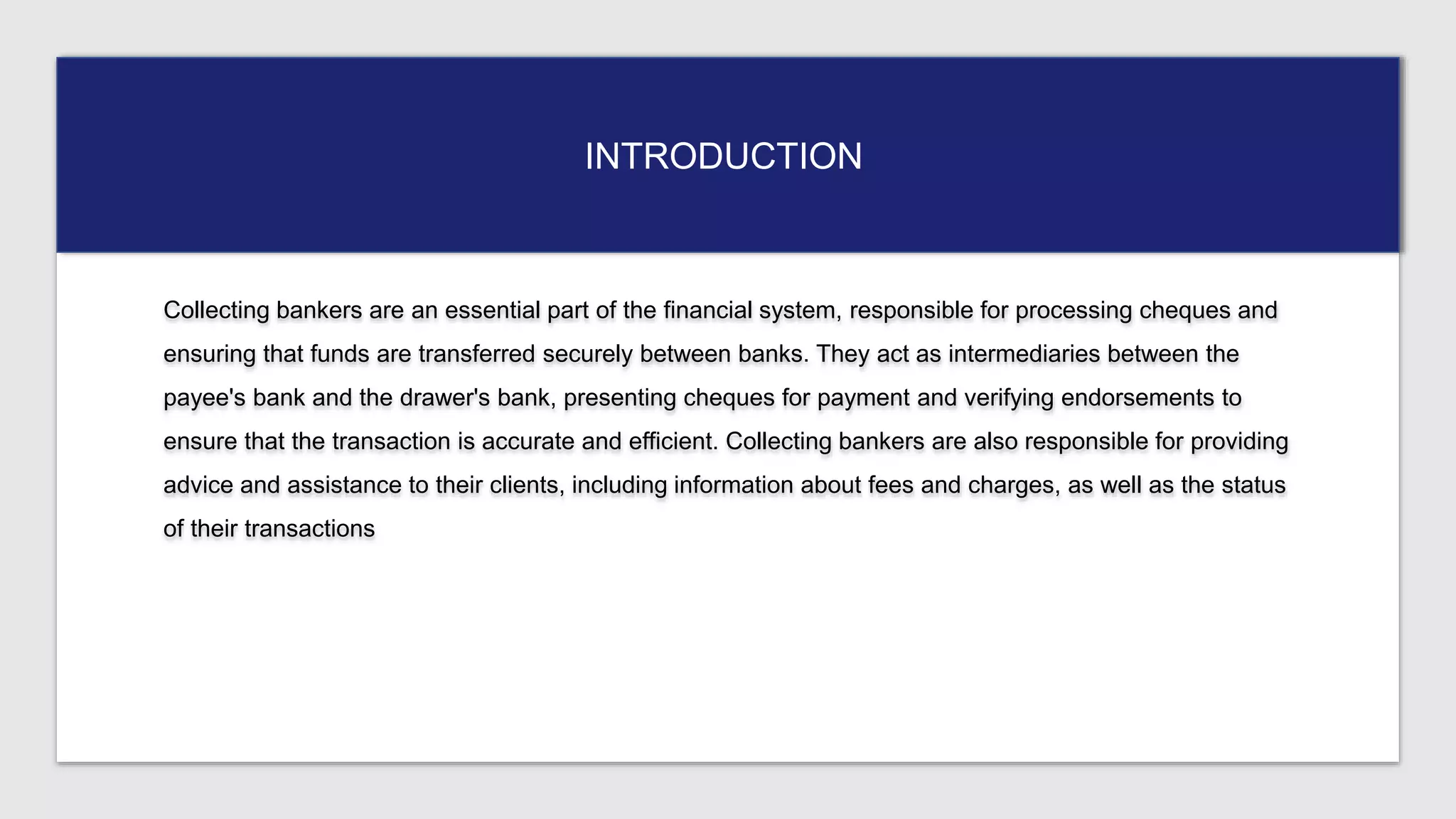 DUTIES OF COLLECTING BANKERS | PPTX