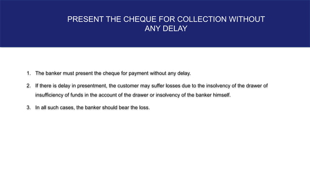 DUTIES OF COLLECTING BANKERS | PPTX | Business Banking & Finance | Business