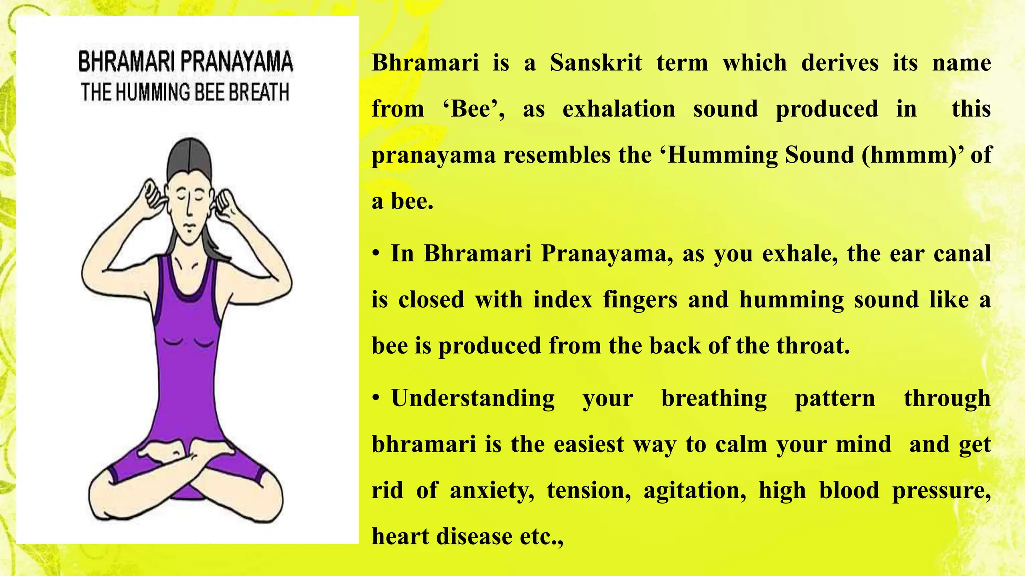 Pranayama breathing techniques benefits-ppt | PPTX