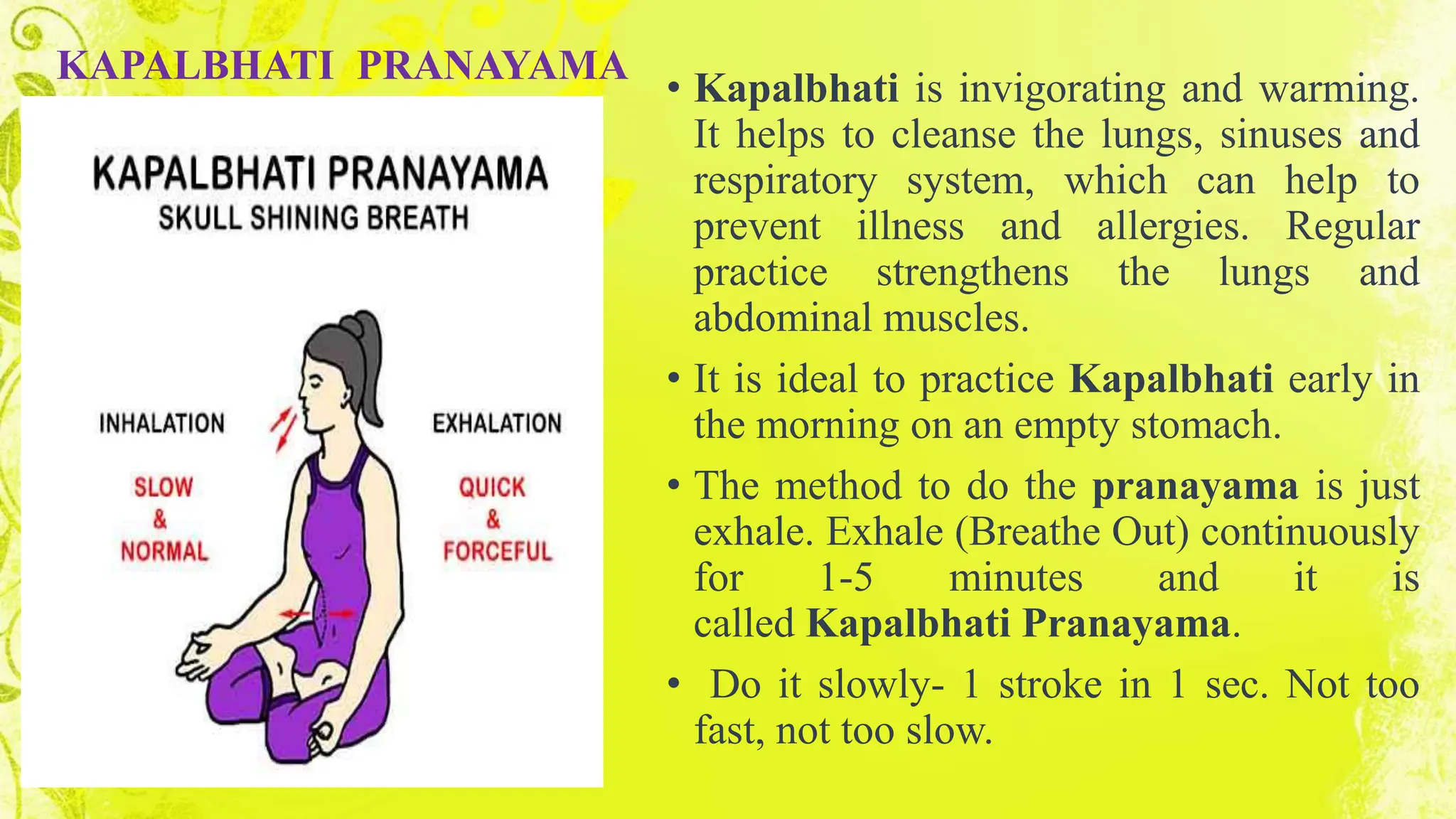 Pranayama breathing techniques benefits-ppt | PPTX