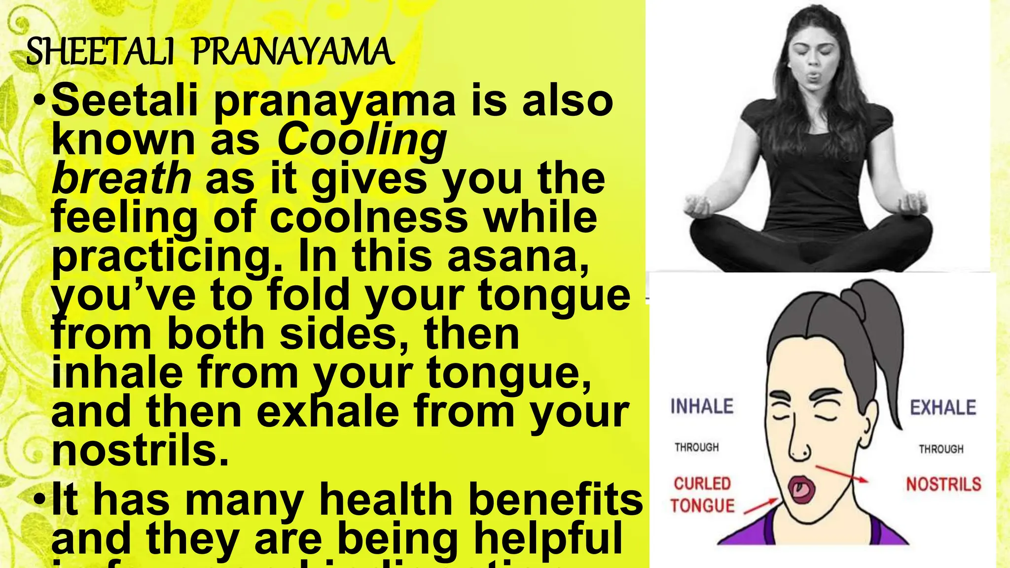 Pranayama breathing techniques benefits-ppt | PPTX