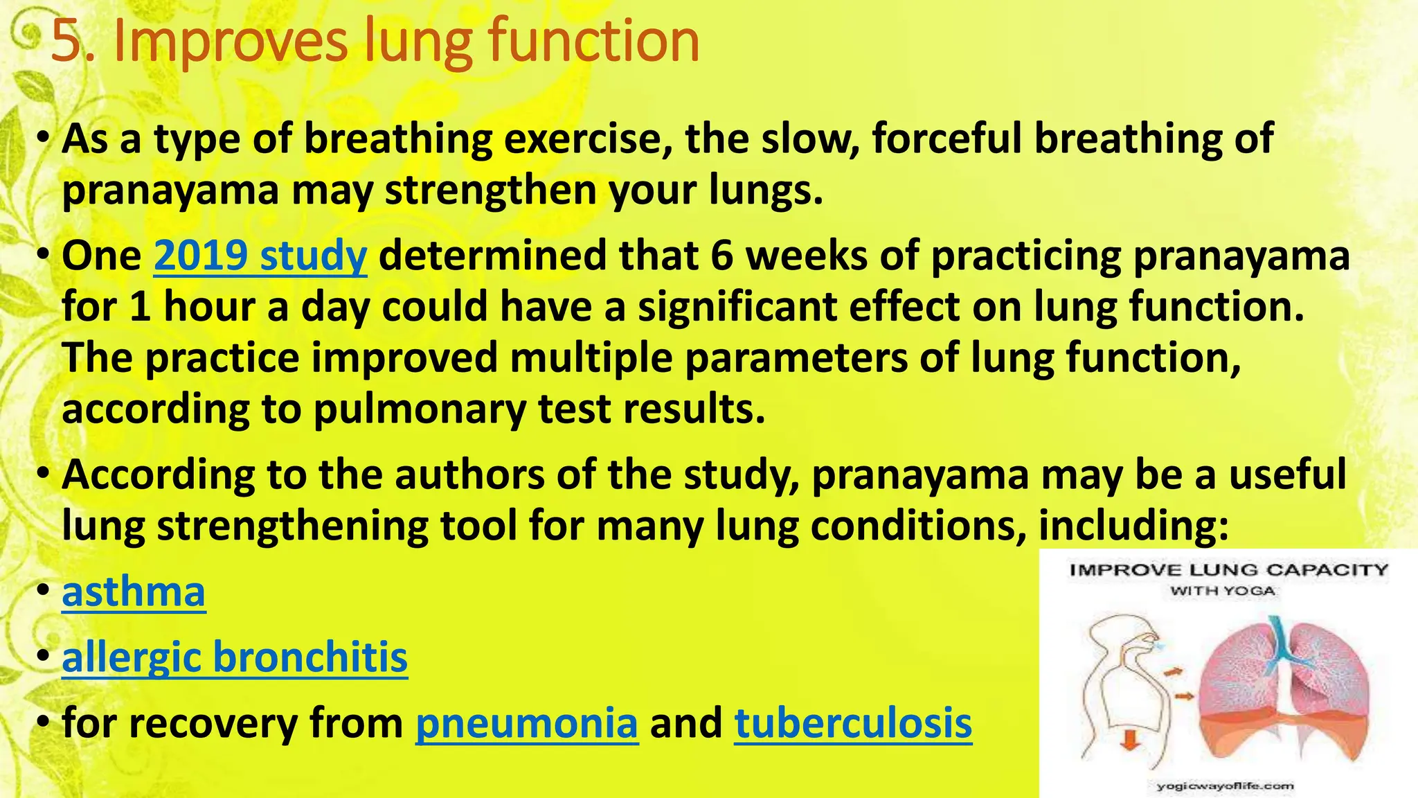 Pranayama breathing techniques benefits-ppt | PPTX