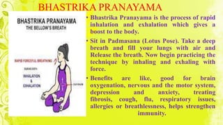Pranayama breathing techniques benefits-ppt | PPTX