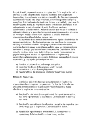Pranayama tecnicas de_respiracion | PDF