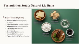 Cosmetic science. Formulation and evaluation of lip balm. Drug and ...