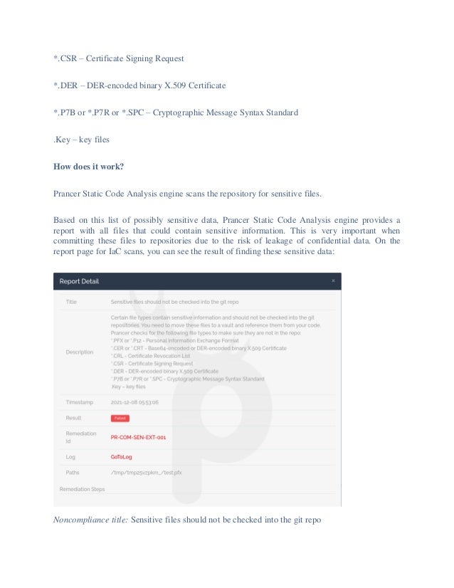Prancer iac security scanner prevents sensitive files to be checked in to remote repositories ...