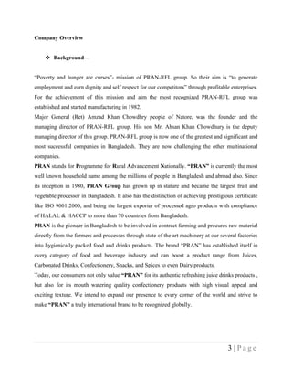 Pran RFL group Market analysis | DOCX