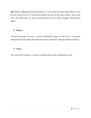 Pran RFL group Market analysis | DOCX