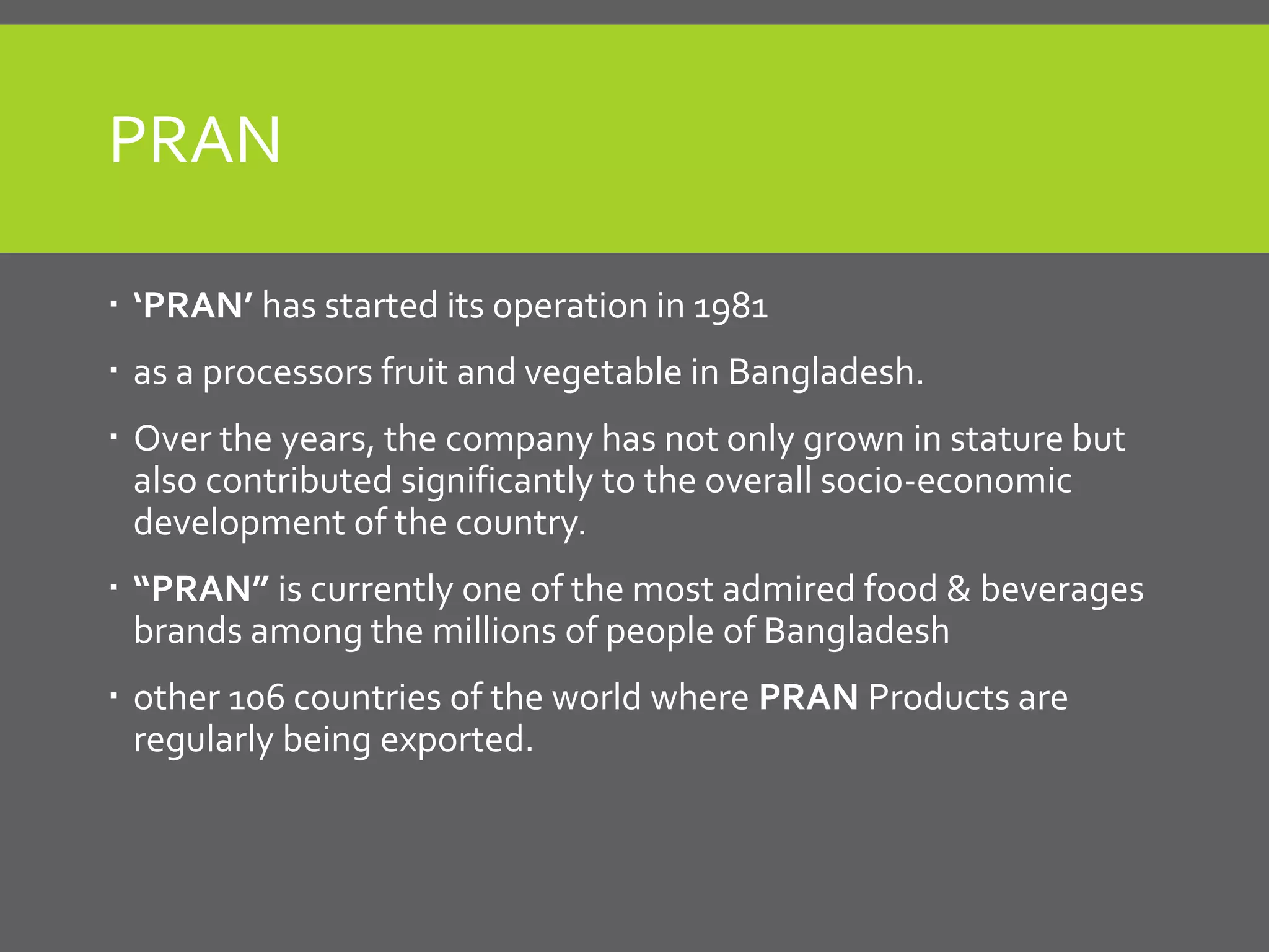 A Study About Pran Products | PPTX