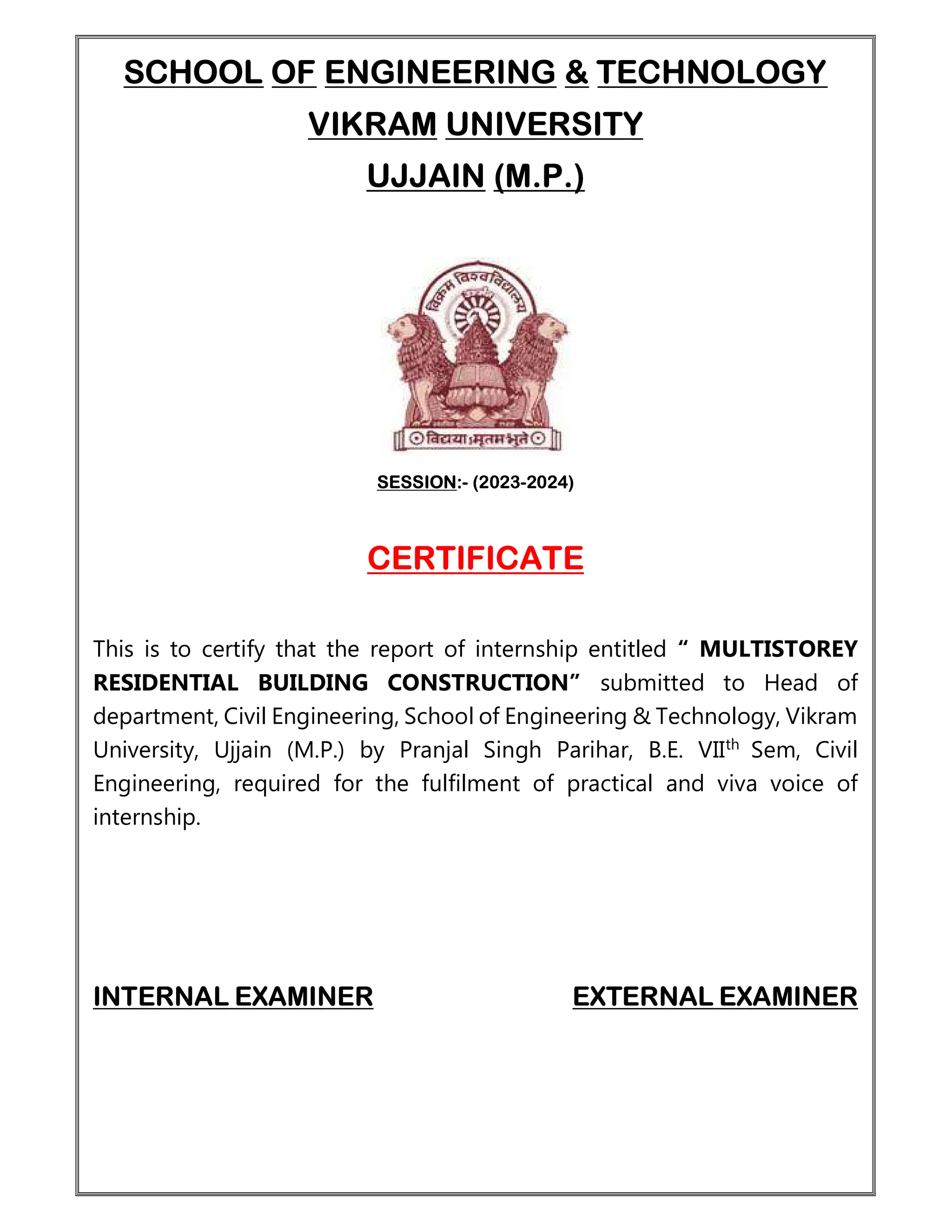 Internship file for summer training | PDF