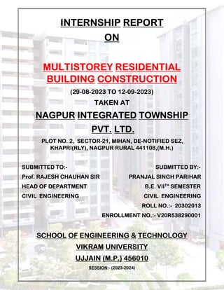 Internship file for summer training | PDF