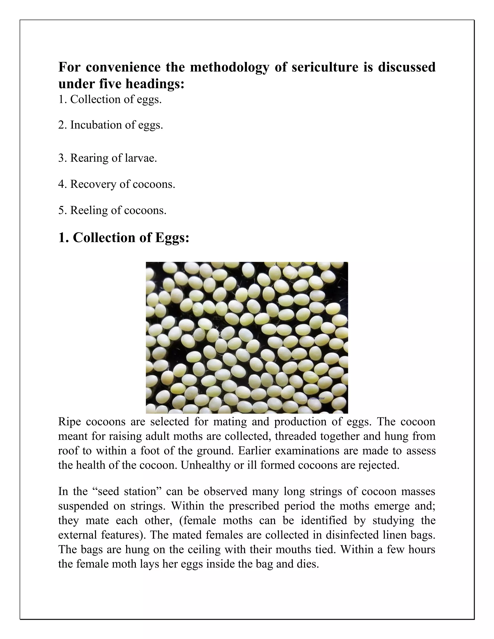 Notes on "SERICULTURE" for the school , UG and PG Students. | PDF