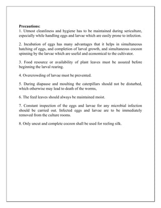 Notes on "SERICULTURE" for the school , UG and PG Students. | PDF