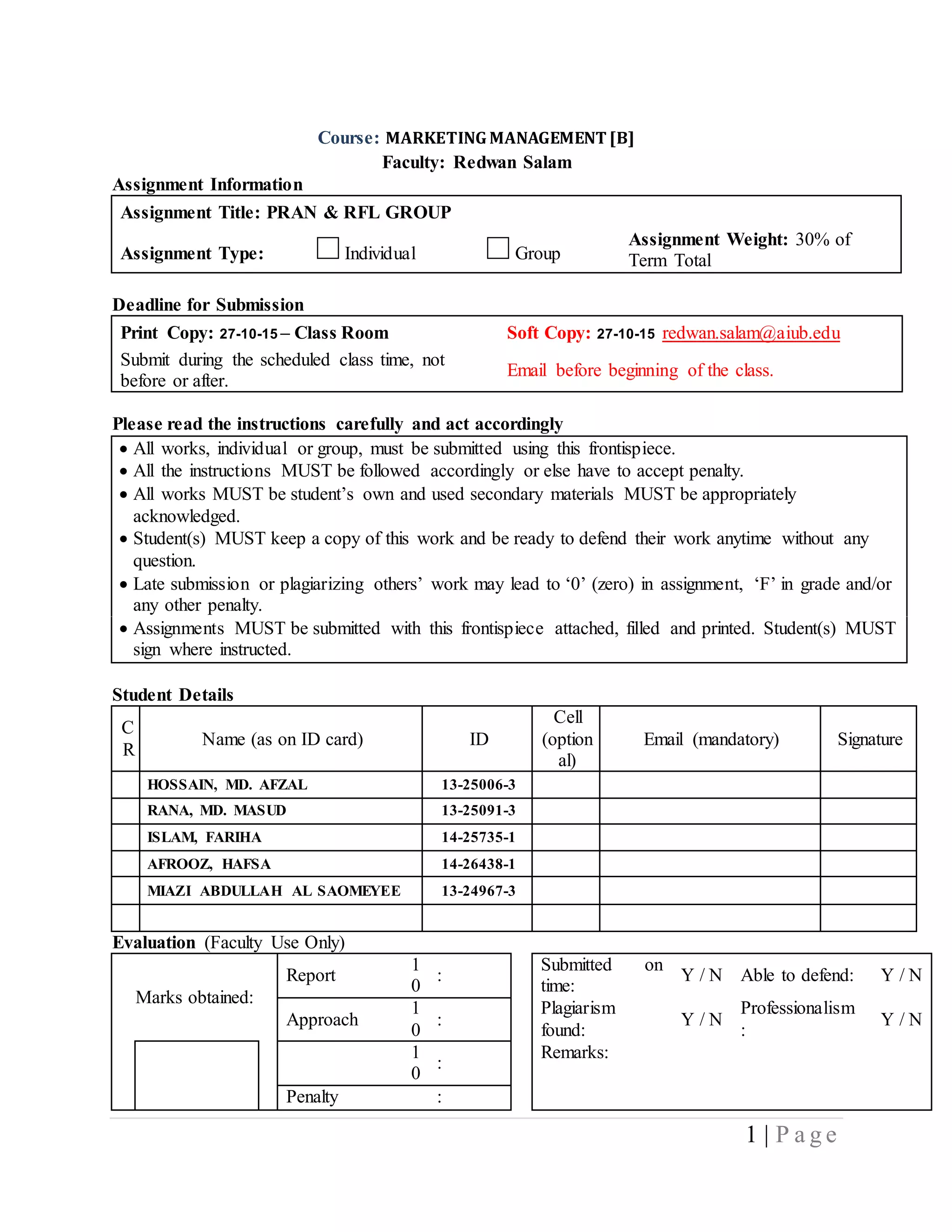 Pran & RFL BCG | DOCX