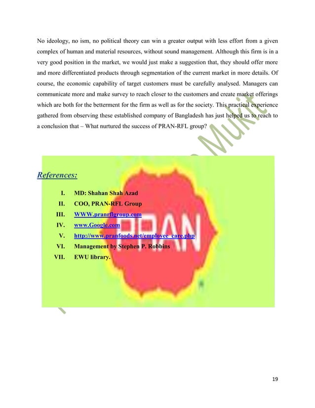 Pran RFL term paper by Mushfiqul Haque Mukit | DOCX