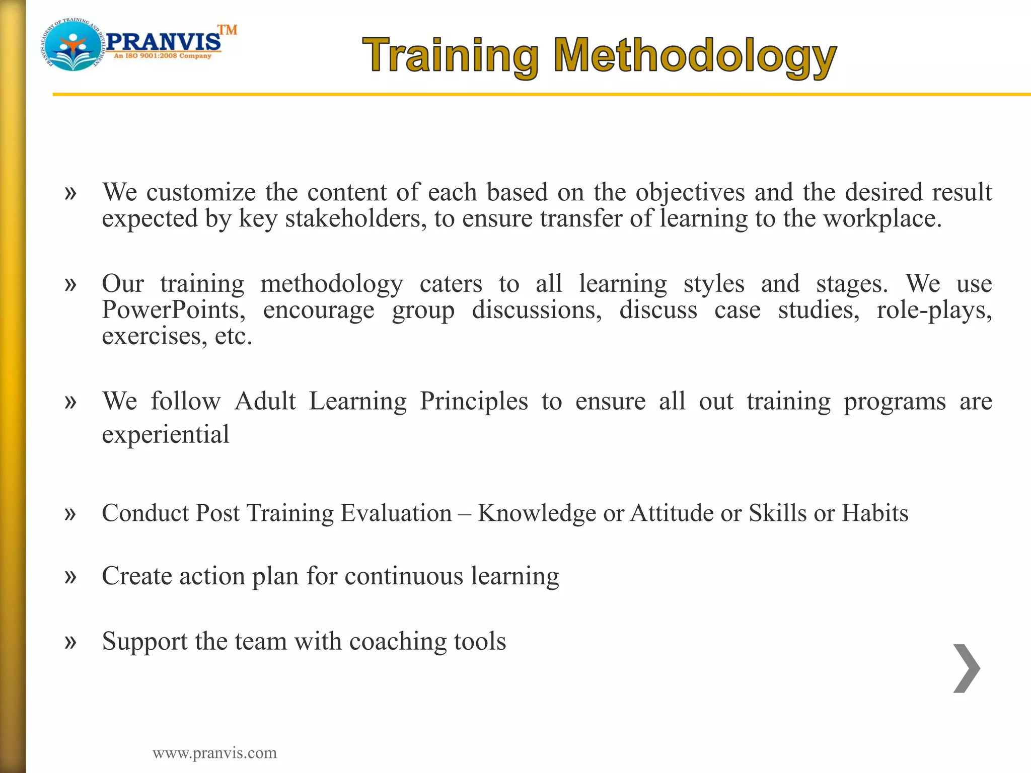 Pranvis Leadership Skills Training Ppt