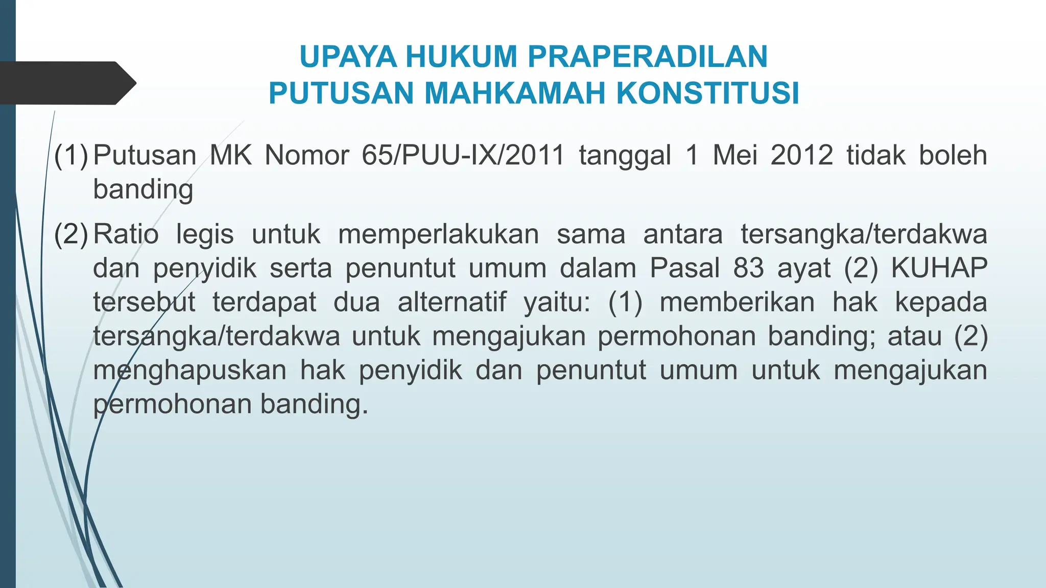 Pra Peradilan di dalam persidangan pengadilan | PPTX