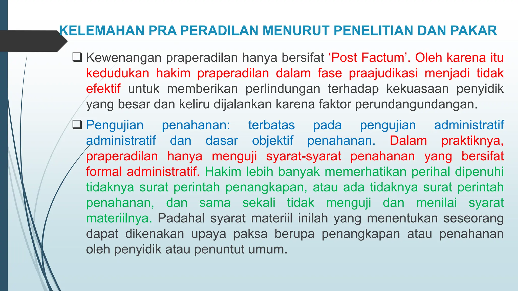 Pra Peradilan di dalam persidangan pengadilan | PPTX