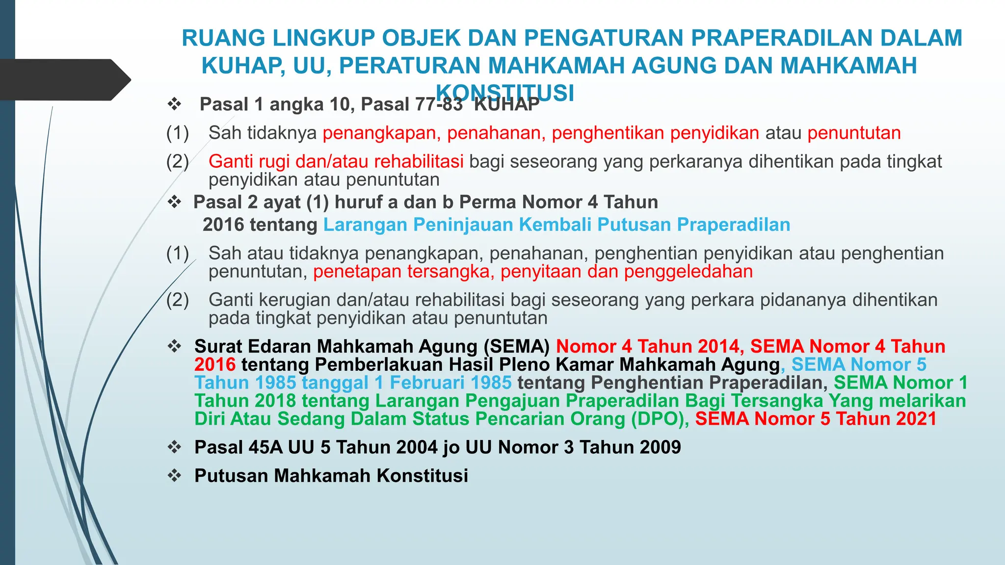 Pra Peradilan di dalam persidangan pengadilan | PPTX