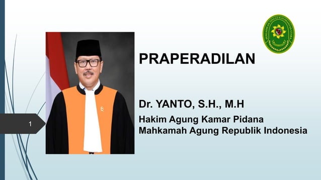 Pra Peradilan di dalam persidangan pengadilan | PPTX