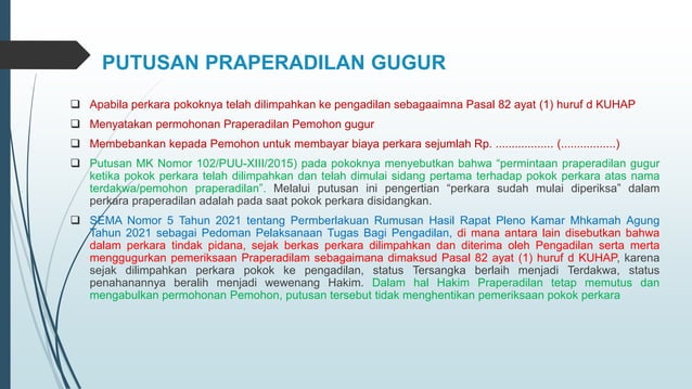 Pra Peradilan di dalam persidangan pengadilan | PPTX
