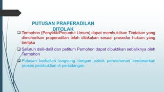 Pra Peradilan di dalam persidangan pengadilan | PPTX