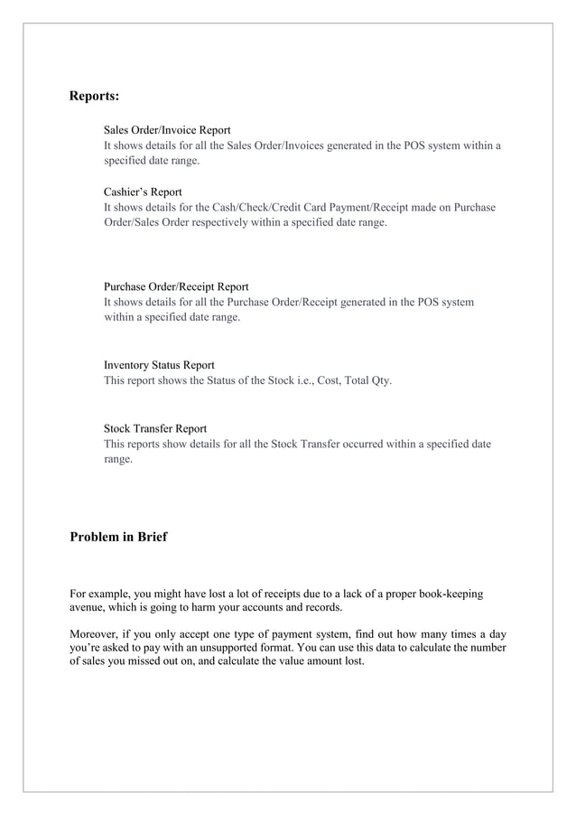 Proposal for Point of Sale and Inventory Management Systems | PDF | Web Development | Internet