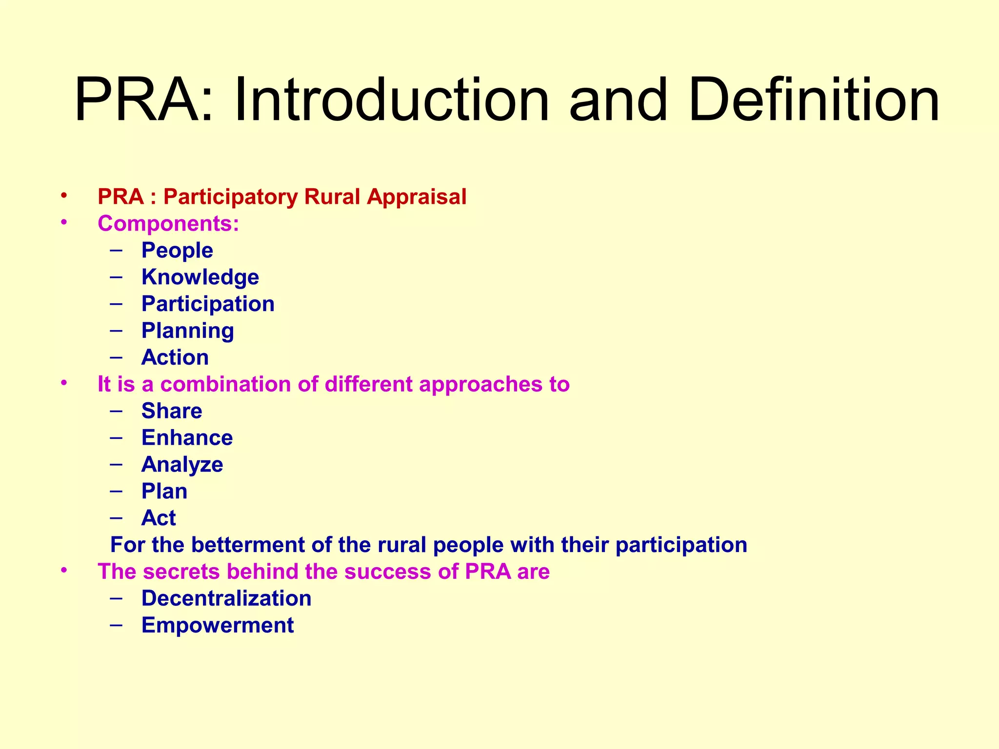 Fundamental of Extension Methods: Tools and Techniques of PRA | PPT