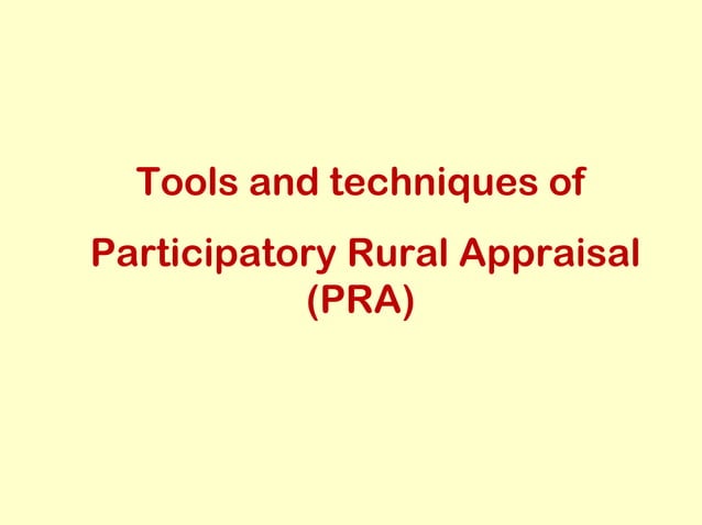 Fundamental of Extension Methods: Tools and Techniques of PRA | PPT