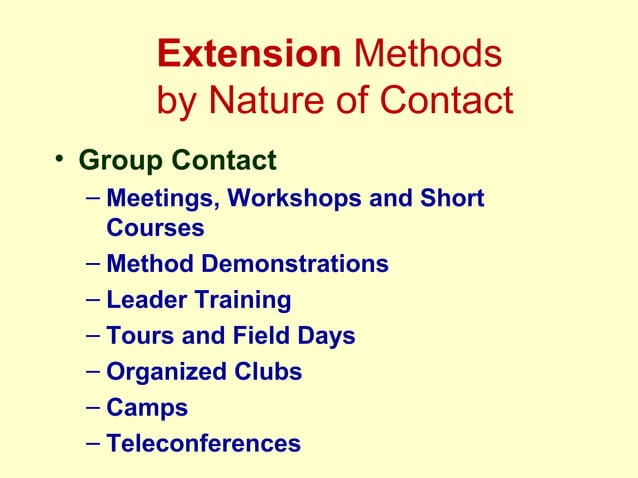 Fundamental of Extension Methods: Tools and Techniques of PRA | PPT