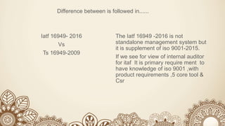 Correlation matrix with TS 16949-Iatf 16949 | PPTX