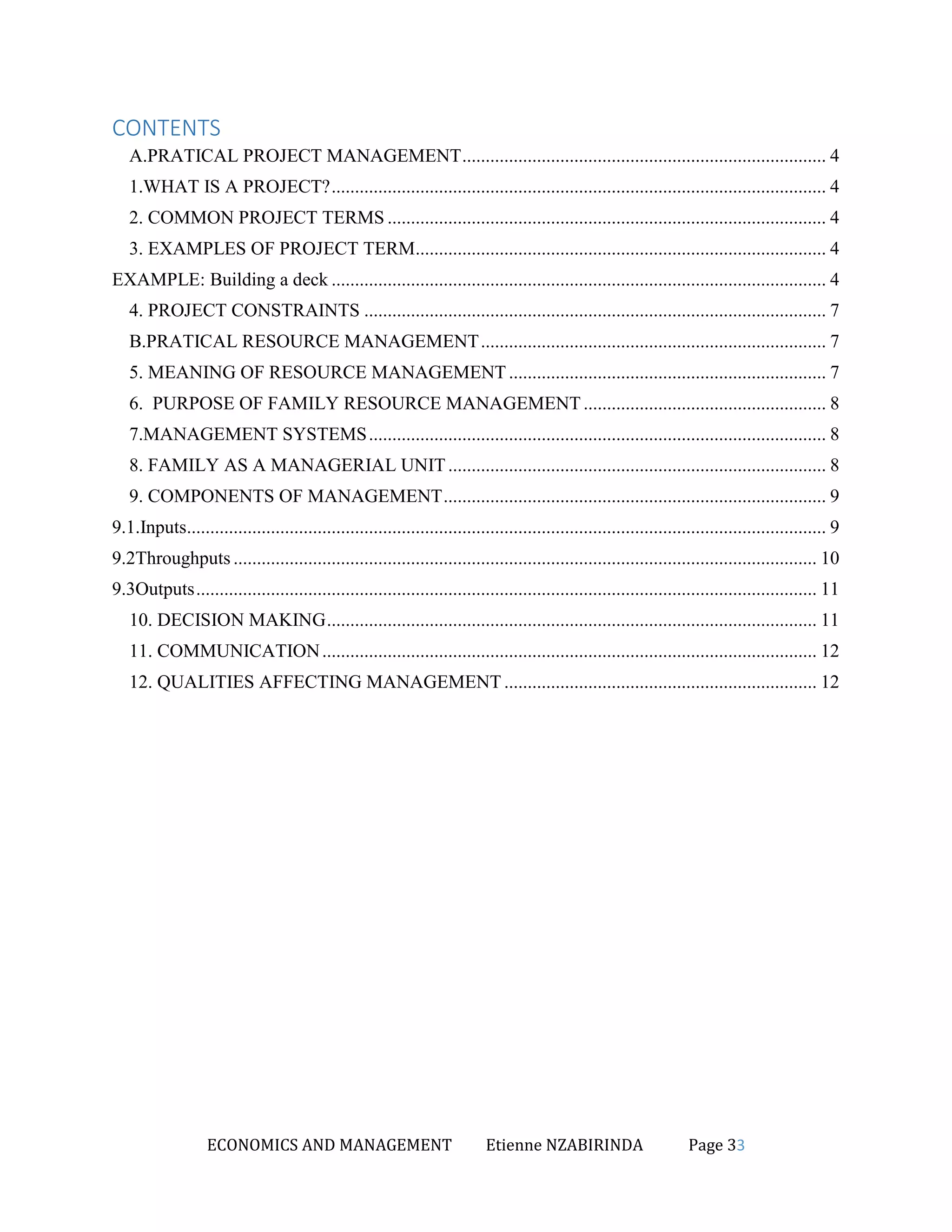 Pratical project management and resource management | PDF