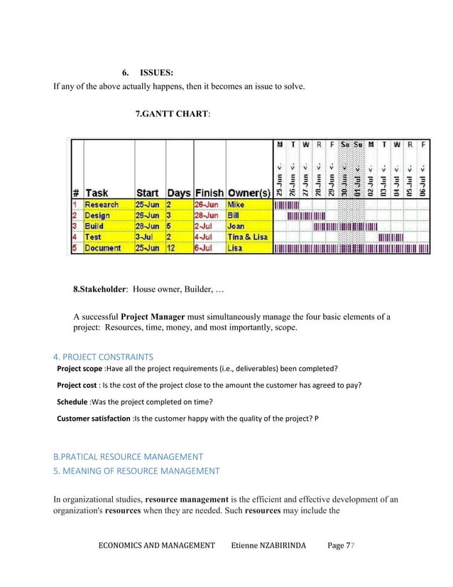 Pratical project management and resource management | PDF