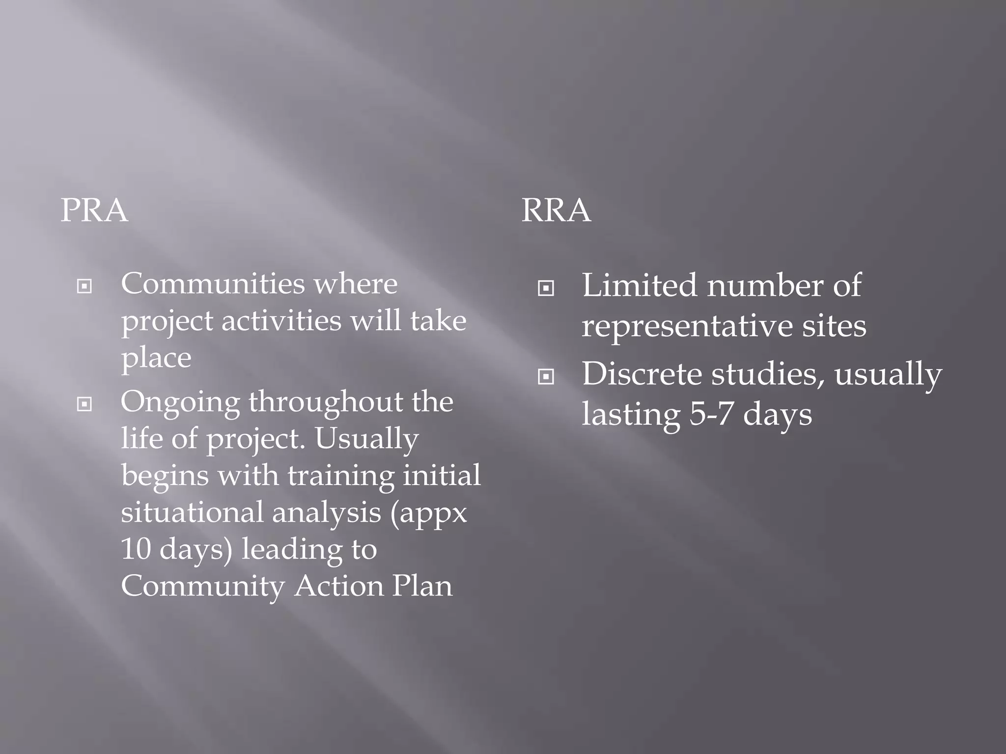 rapid rural appraisal and participatory rural appraisal | PPTX