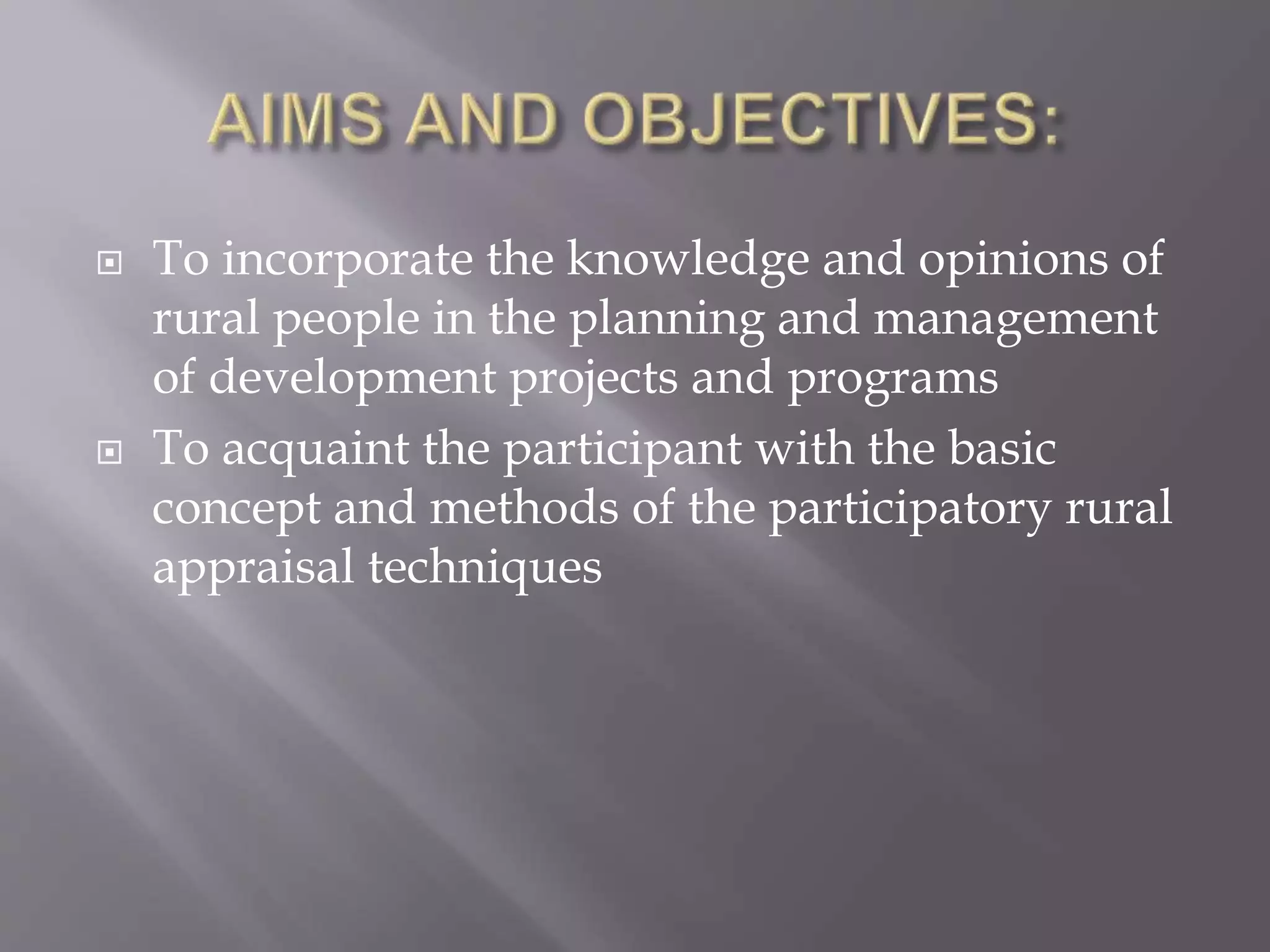 rapid rural appraisal and participatory rural appraisal | PPTX rapid rural appraisal and participatory rural appraisal | PPTX