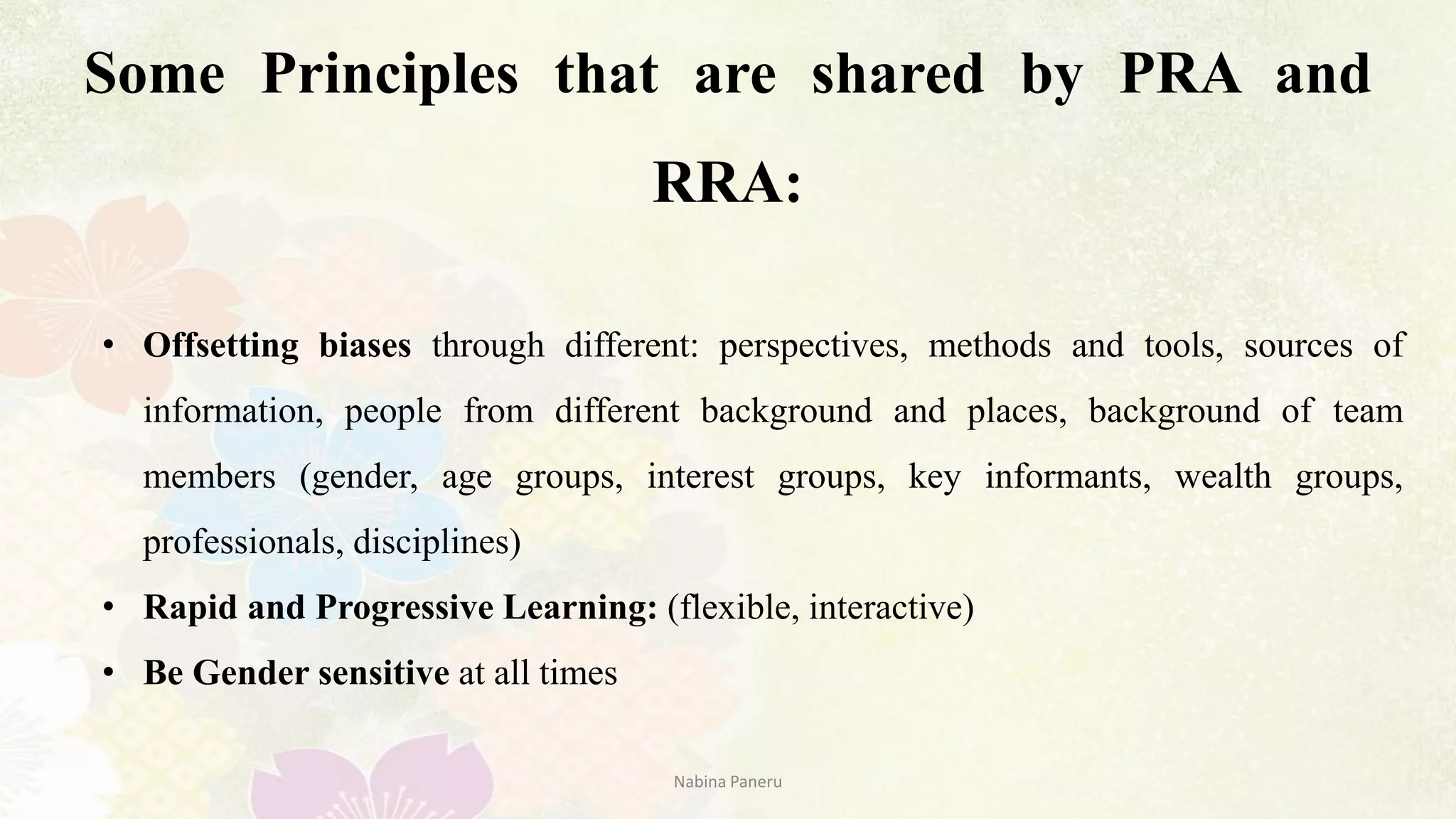 PRA and RRA tools | PDF