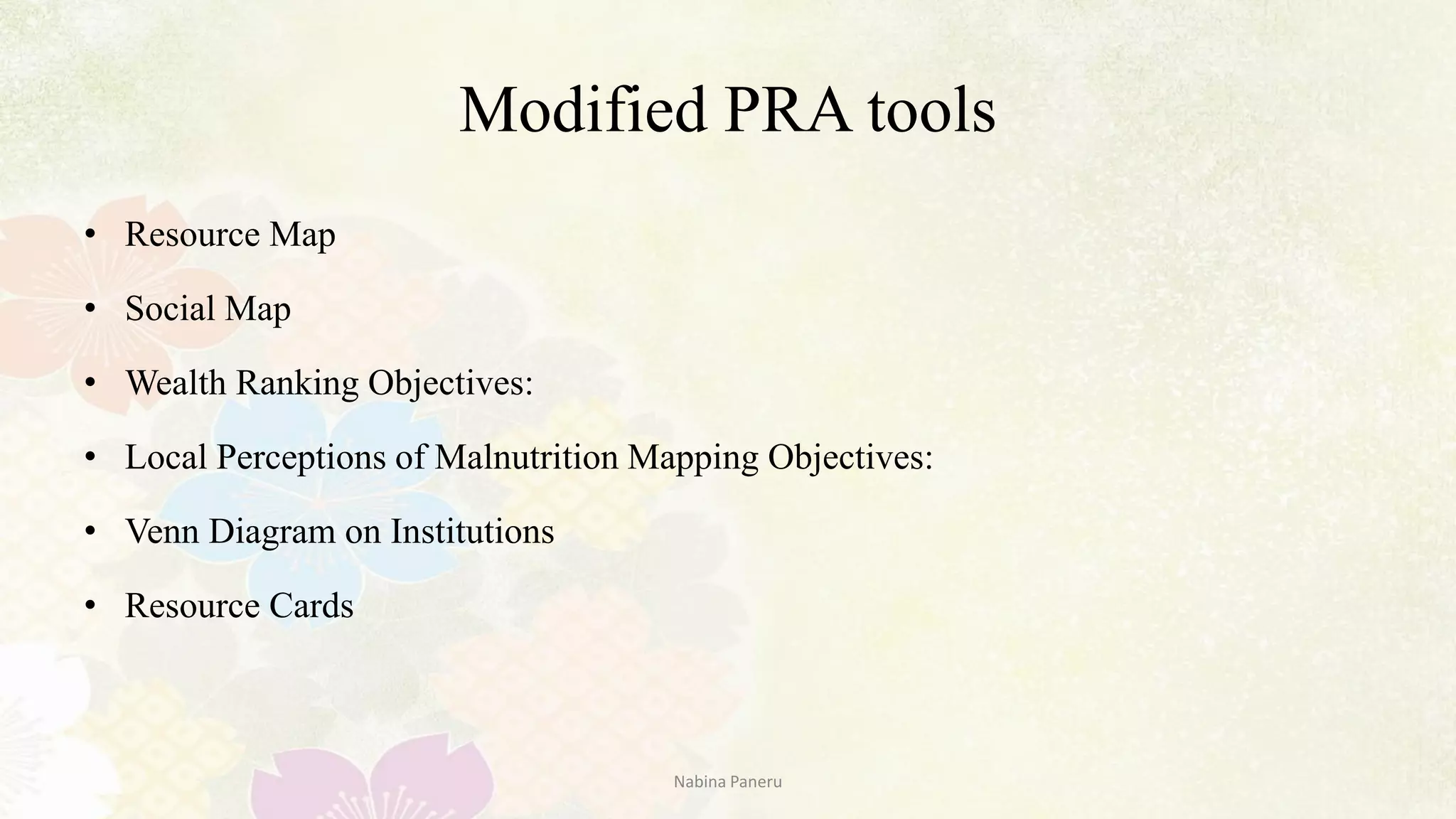 PRA and RRA tools | PDF
