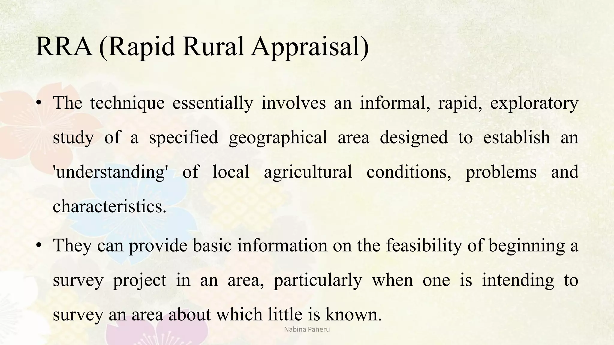 PRA and RRA tools | PDF