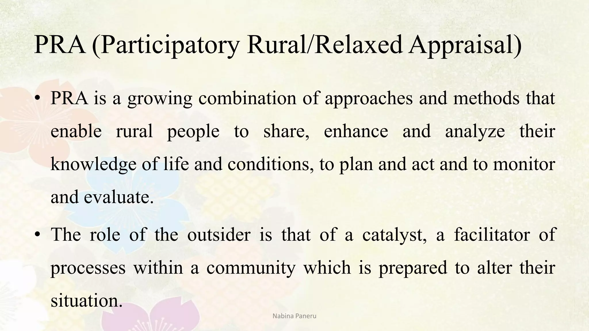 PRA and RRA tools | PDF