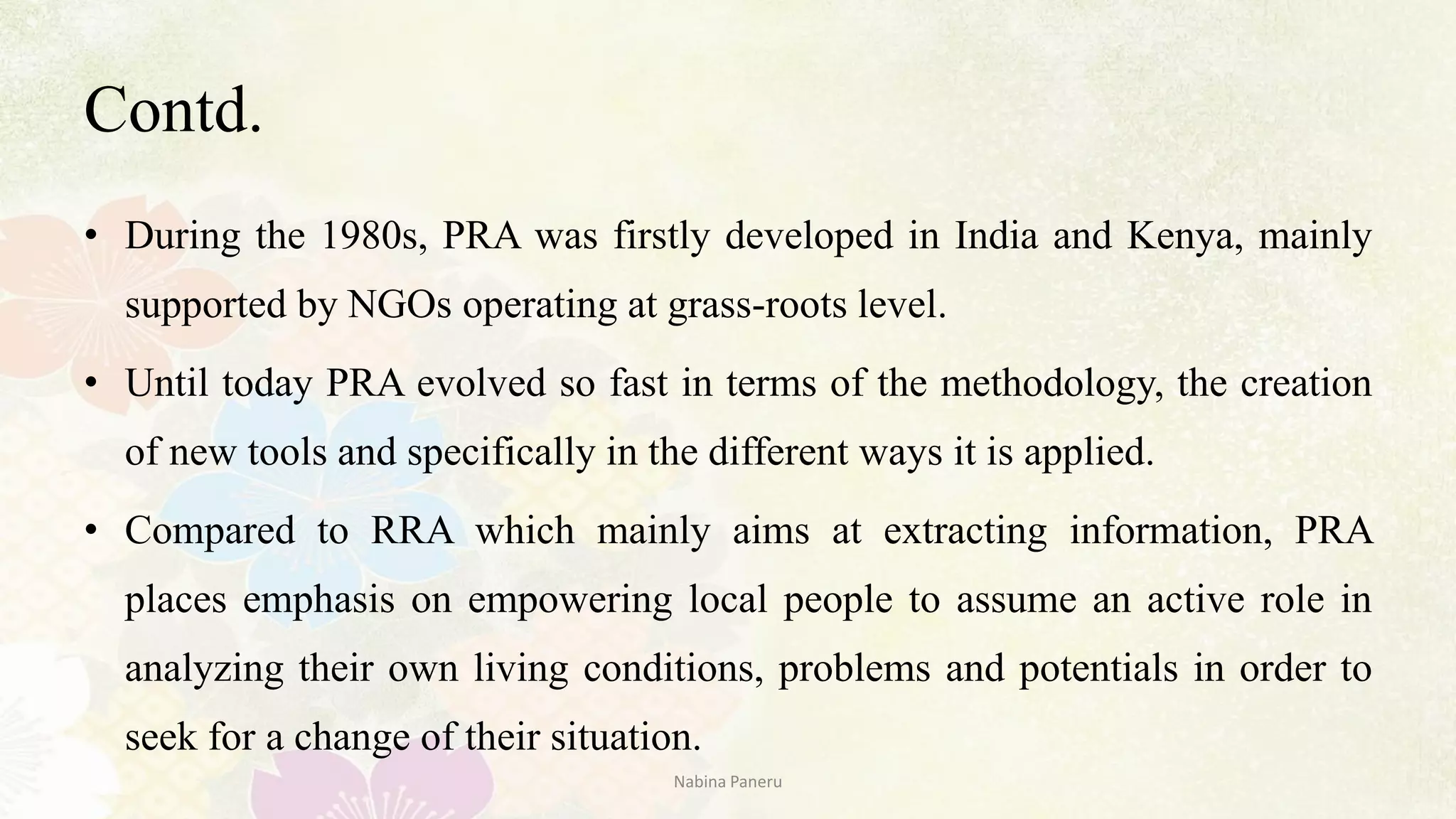 PRA and RRA tools | PDF