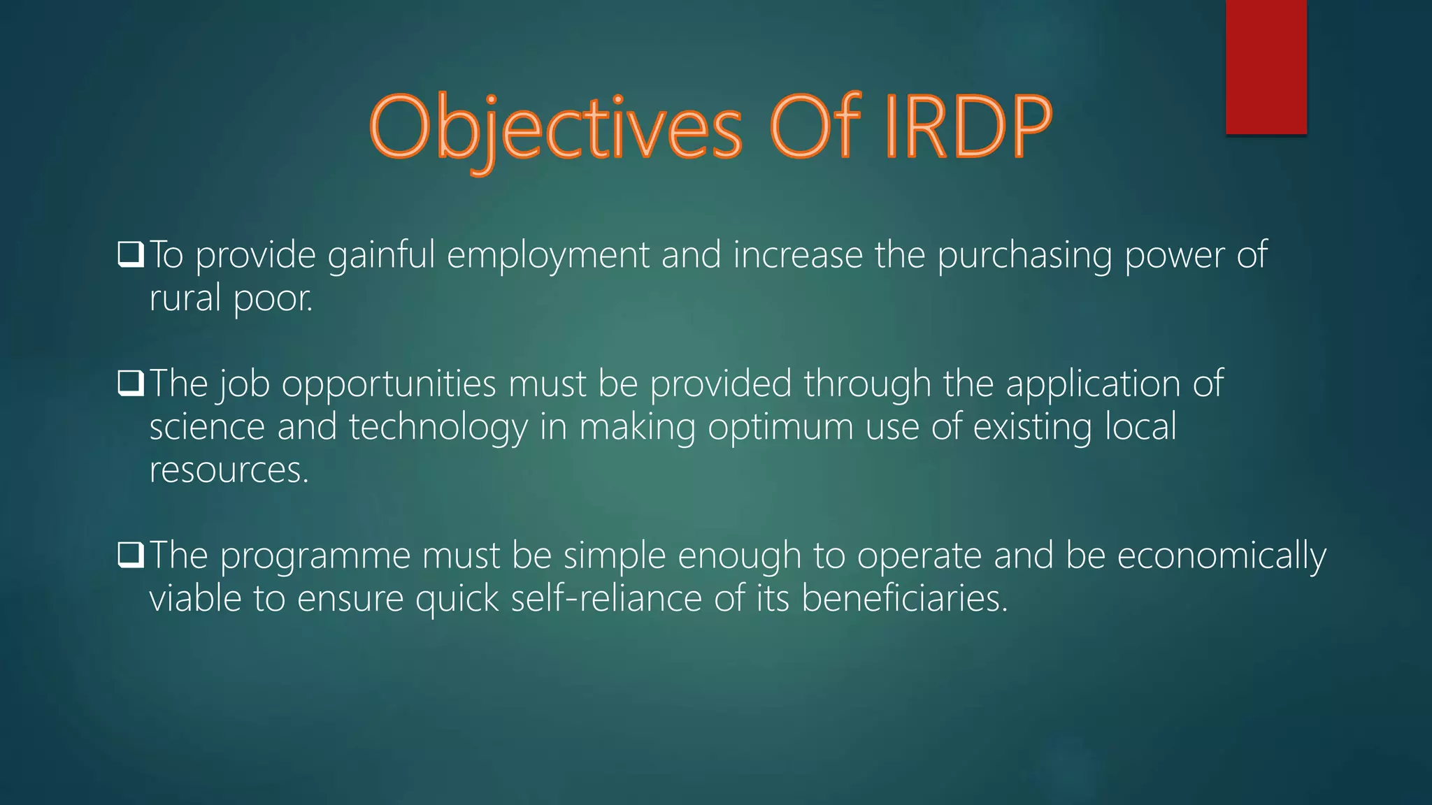 Integrated Rural Development Programme | PPTX